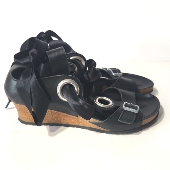 Papillio | Shoes | Birkenstock Papillio Emmy Black Leather Tie Ankle ...